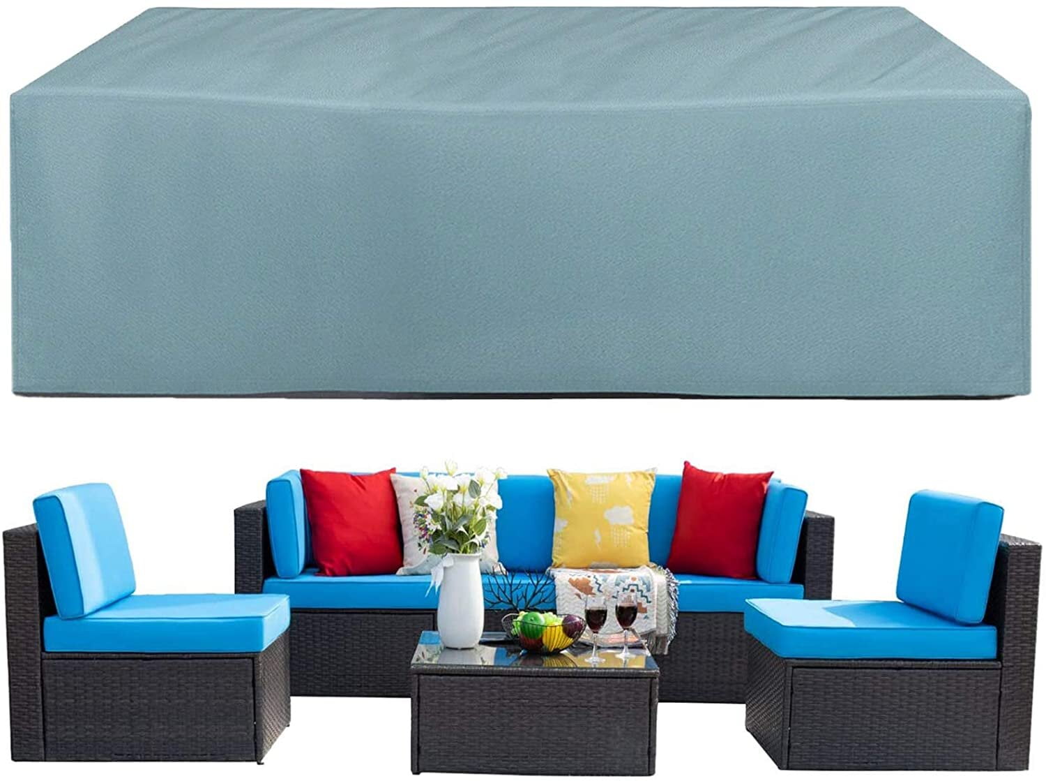 STARTWO Waterproof Outdoor Furniture Cover - Heavy Duty 500D - General Purpose for Tables and ...