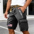 XIAOCHA Multi-Pocket Printed Cargo Shorts for Men Distressed Vintage ...