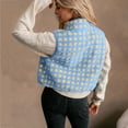 Aellinatey Womens Checkered Vest Sleeveless Winter Fleece Neck Zip Up ...