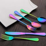 Rainbow Silverware Set, Moxinox 20-Piece Stainless Steel Flatware ...
