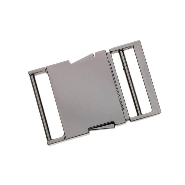 Metal Bag Webbing Belt Buckle Clip Clasp Inner diameter 38mm Gray black ...
