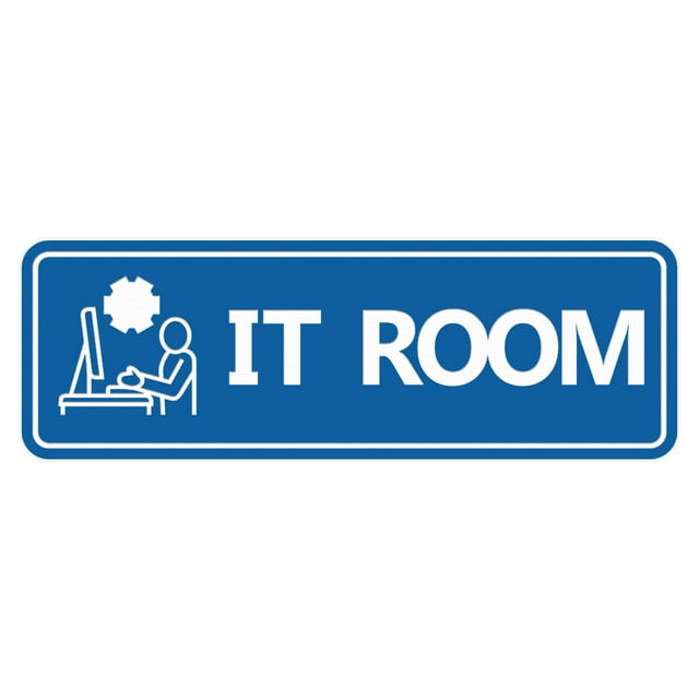 Standard IT Room Sign (Blue) - Medium - Walmart.com