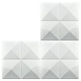 Art3d Pyramid Design 19.7 in. x 19.7 in. PVC 3D Wall Panel (12-Pack ...