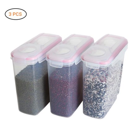 mmirethe 3Pcs 4L Large Cereal Containers Keepers Airtight Leakproof ...