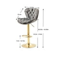 Modern Velvet Tufted Kitchen Stool with Golden Base, Swivel Bar Stools ...