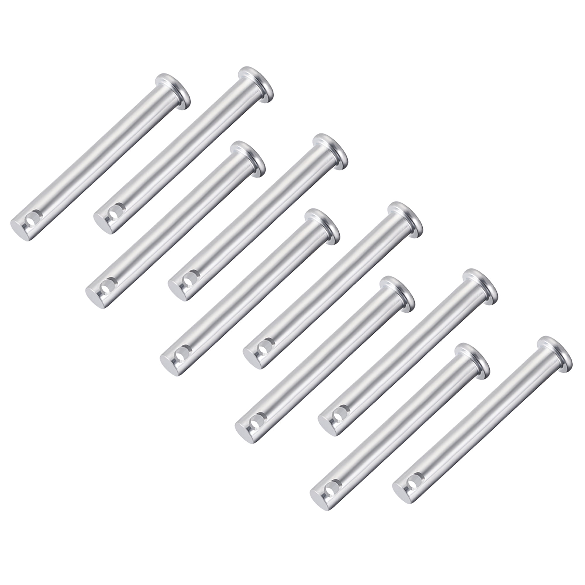 Single Hole Clevis Pins,8mm x 60mm Flat Head Zinc-Plating Steel 10Pcs ...