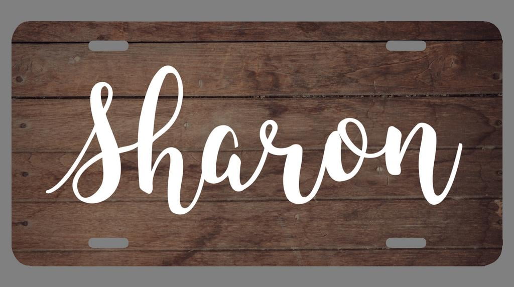 Sharon Name Wood Style License Plate Tag Vanity Novelty Metal | UV ...