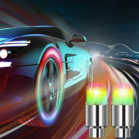 Multicolour Led Auto Wheel Tyre Light Tire Valve Cap Neon Lamp Bike ...