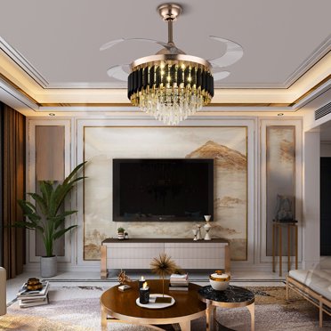 Dalinger Chrome 52-inch Lighted Ceiling Fan with Globe Crystal Shade ...