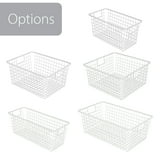 Smart Design Nestable Basket Set - 6 x 6 x 12 inch - Set of 2- White ...