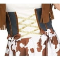 Rodeo Rider Women's Wild West Cowgirl Halloween Costume with Painted Pony Skirt and Faux Suede ...