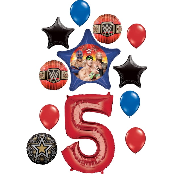 WWE Party Supplies 5th Birthday Balloon Bouquet Decorations - Walmart.com