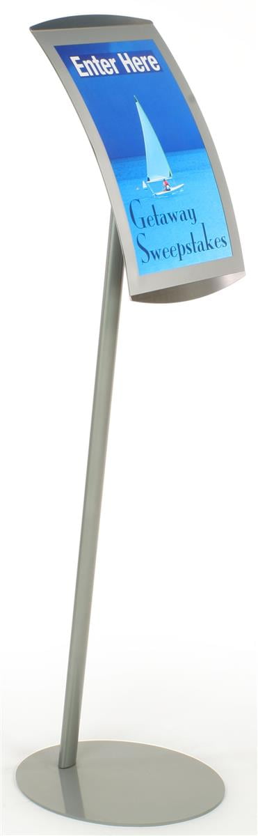 Floor-Standing Sign Display with Curved Magnetic Frame for 11 x 17 ...