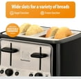 4-Slice Toaster - Black with Stainless Steel Multi-Function Adjustable ...