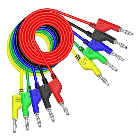 5pcs Stackable Banana To Banana Plug Test Cable Wire 3.3ft/1m - Walmart.ca