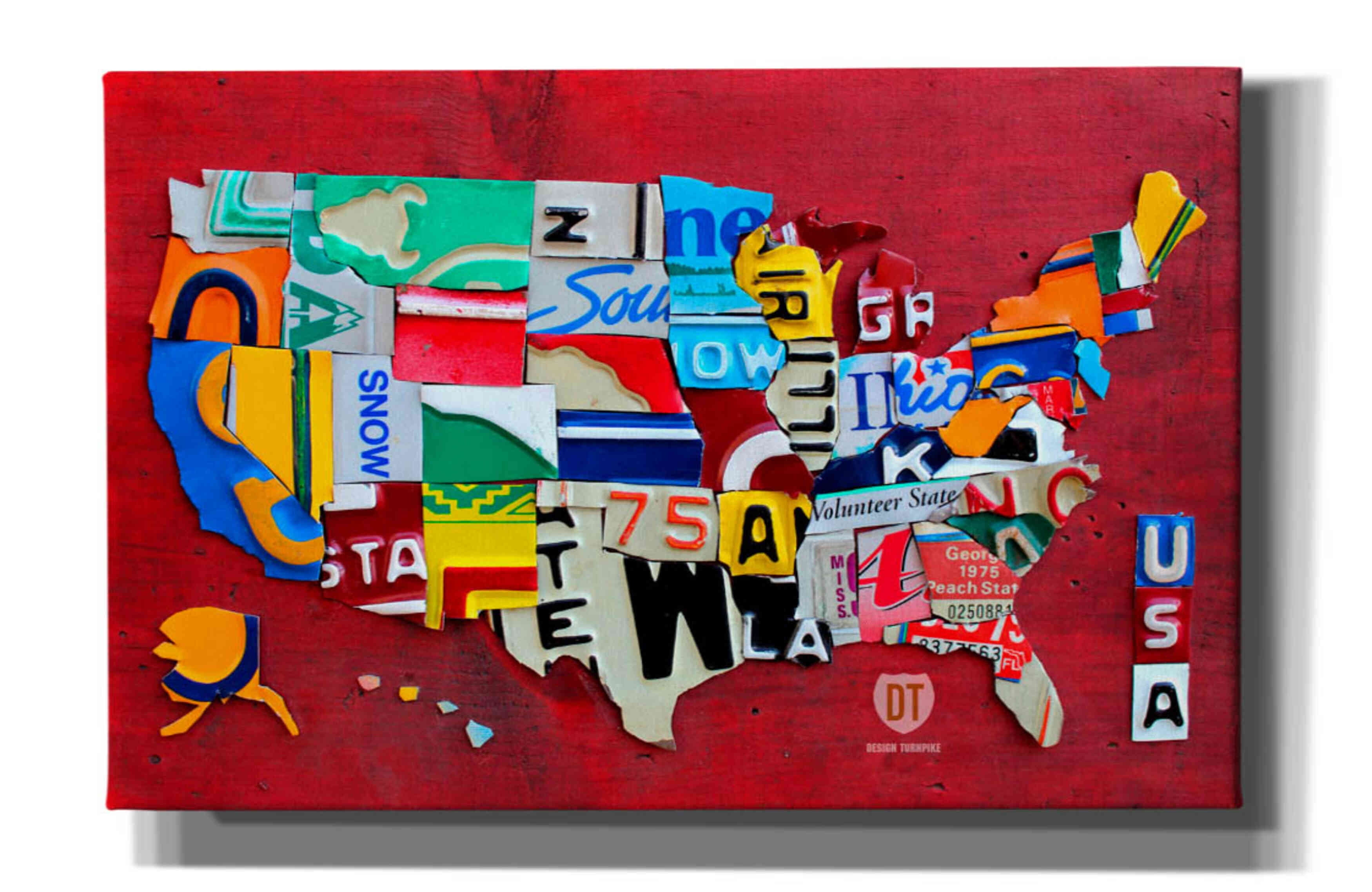 Epic Graffiti 'License Plate Map Miniature' by Design Turnpike, Giclee ...
