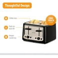 4-Slice Toaster - Black with Stainless Steel Multi-Function Adjustable ...