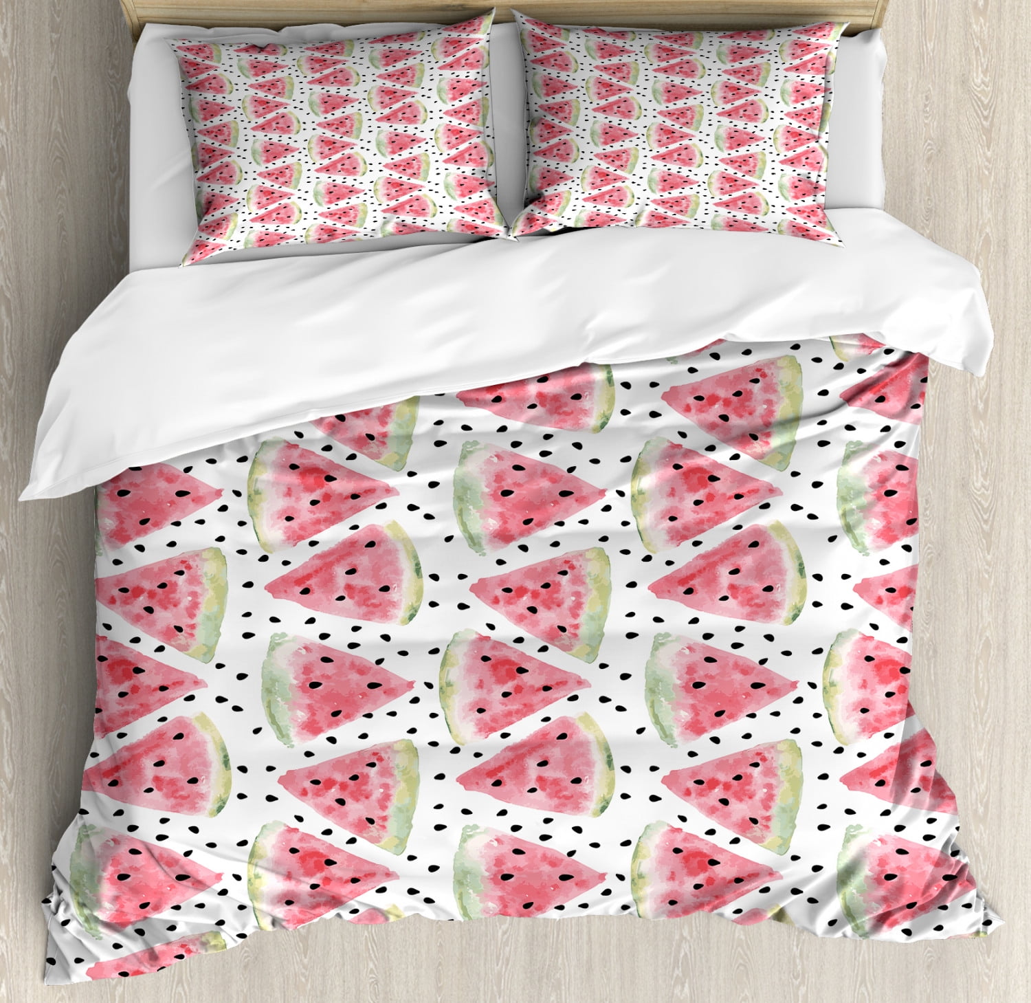 Watercolor Duvet Cover Set Queen Size, Pattern of Sweet Juicy Pieces ...