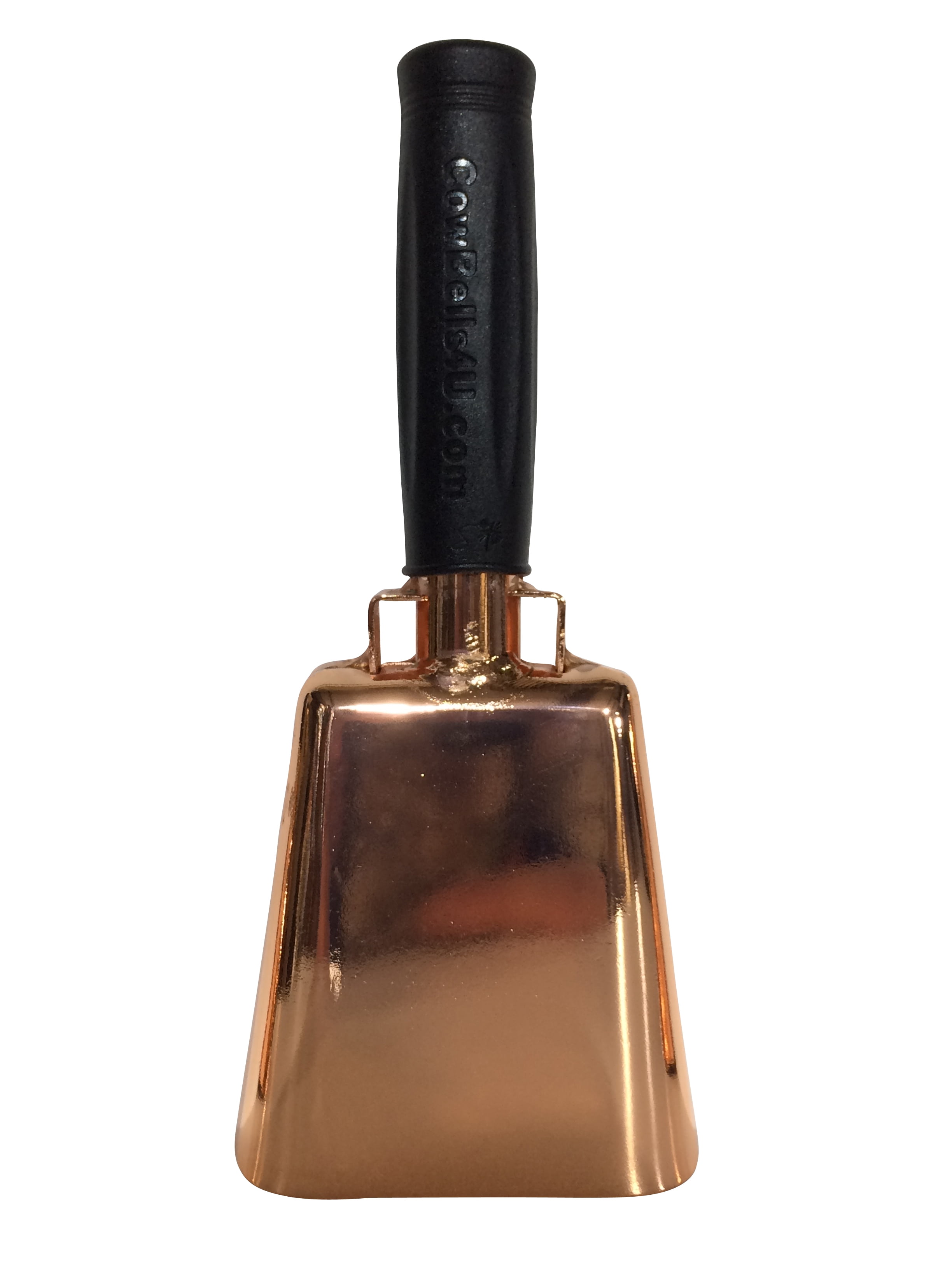 8.6 inch Copper Plated Bell Black Handle Cowbell with Stick Grip Handle ...