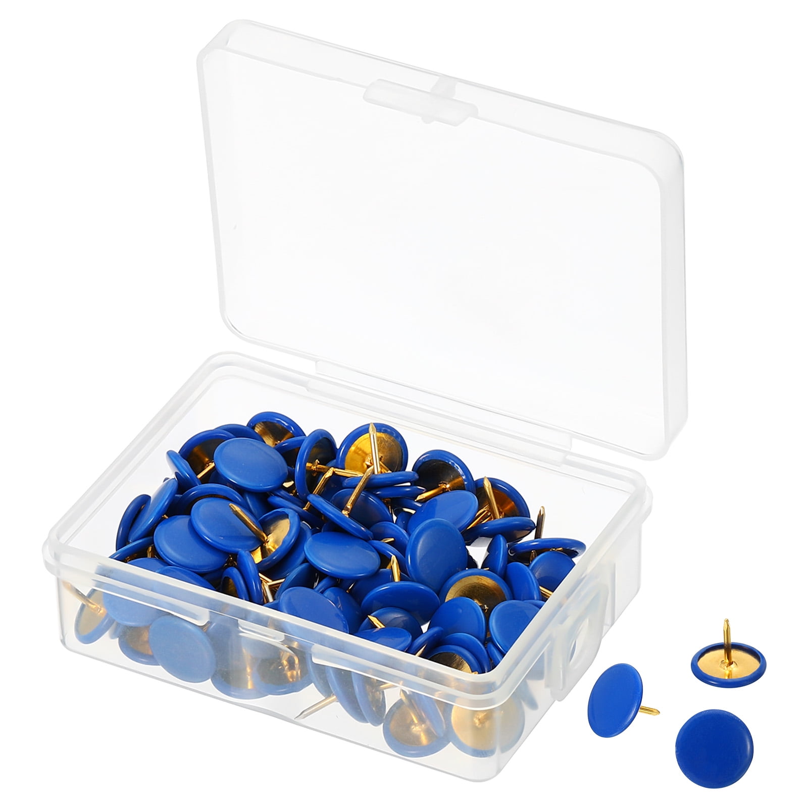 Uxcell Plastic Roundness Decorative Push Pins Golden Steel Point, Blue ...
