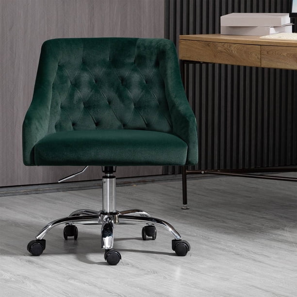 MOJAY Modern Velvet Office Chair with Swivel Function and Adjustable ...