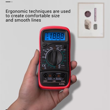 Digital Multimeter Adjustable LCD Voltmeter Handheld Portable Digital ...