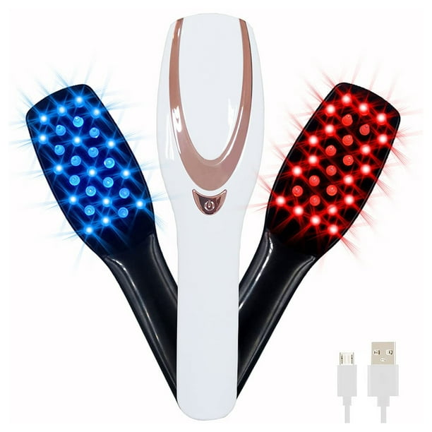 Cepillo Masajeador Eléctrico para Cuidado Capilar con Luz Terapéutica y ...