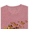 YI XIANG RAN Sunflower Butterflies Shirt Womens Sunflower Butterfly ...
