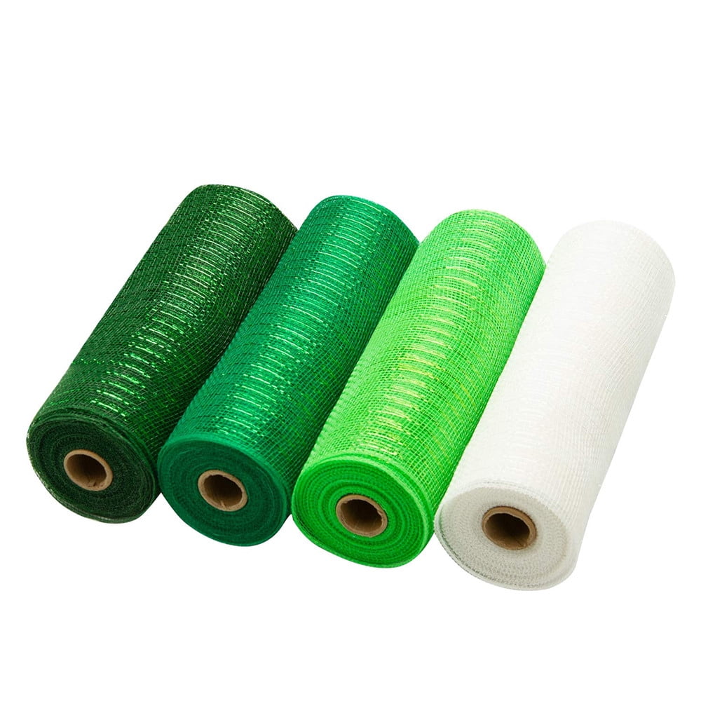 Deco Poly Mesh Ribbon - 10 inch x 30 feet Each Roll - Metallic Foil ...