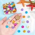 160Pcs 8 Colors Dyed Natural Akoya Shell Disc Links Connector Charms ...
