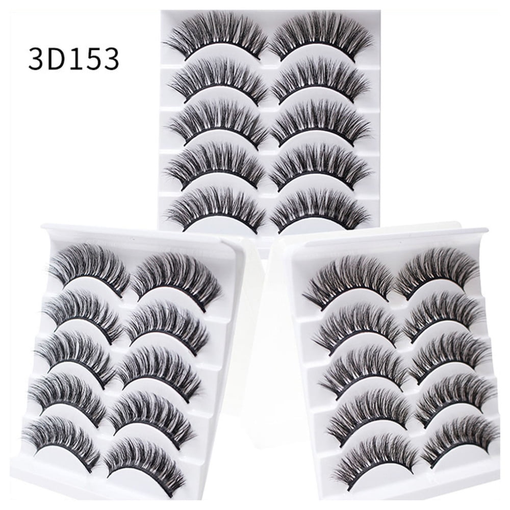 5 Pairs Dense Soft Artificial Eyelashes Charming Look Curling up ...