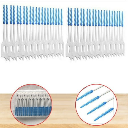 40 Transparent Boxes Interdental Brush Elastic Massage Soft Rubber ...