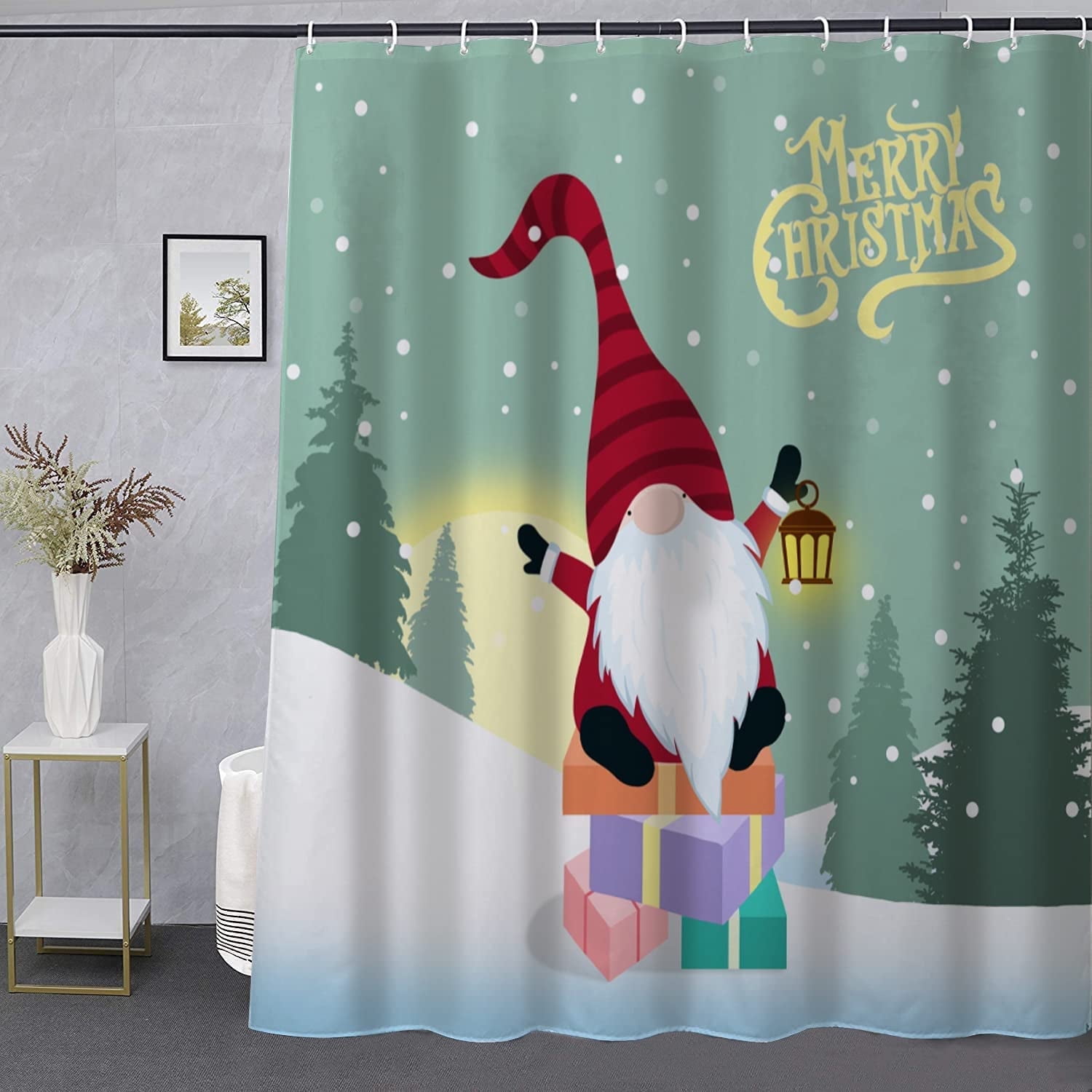 Click here for Frymvrdx Christmas Shower Curtains  Santa Claus Dw... prices