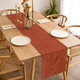Brick Red Solid Cotton Linen Table Runner Minimalist Cloth Rust Grain ...
