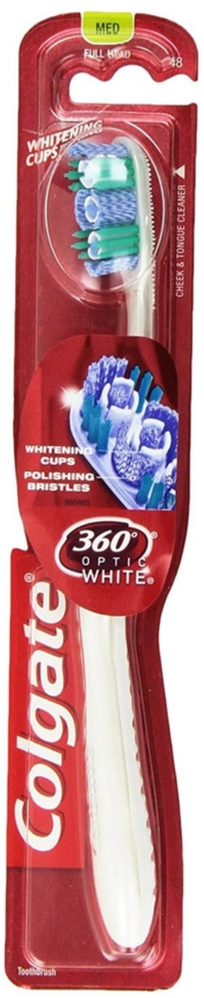 6 Pack - Colgate 360 Optic White Full Head Toothbrush, Medium, 1 ea ...