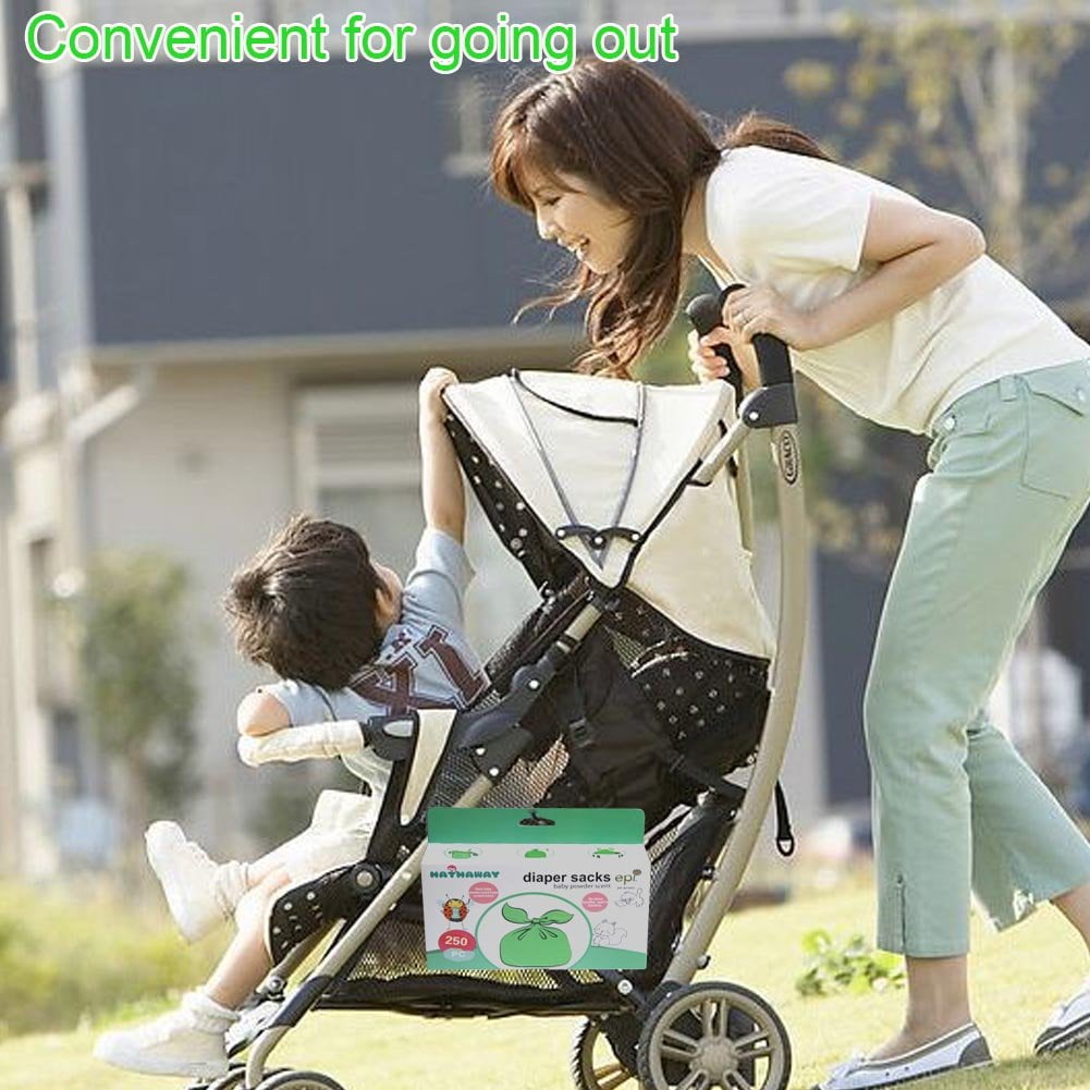 Buy Baby Disposable Diaper Bags, 100% Biodegradable Diaper Sacks with ...