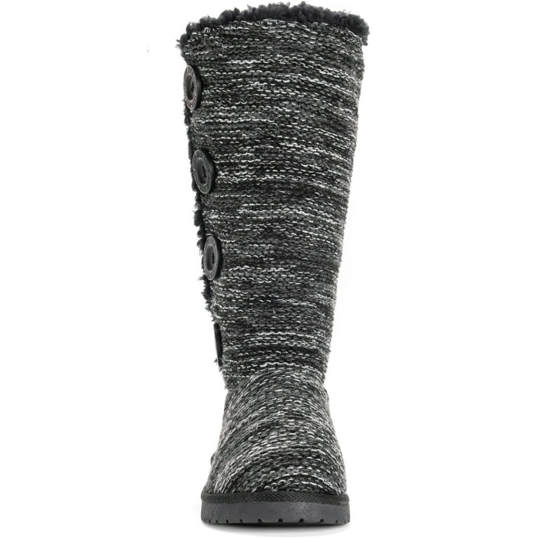 Muk Luks Women's Angel Faux Fur Lined Side Button Knit