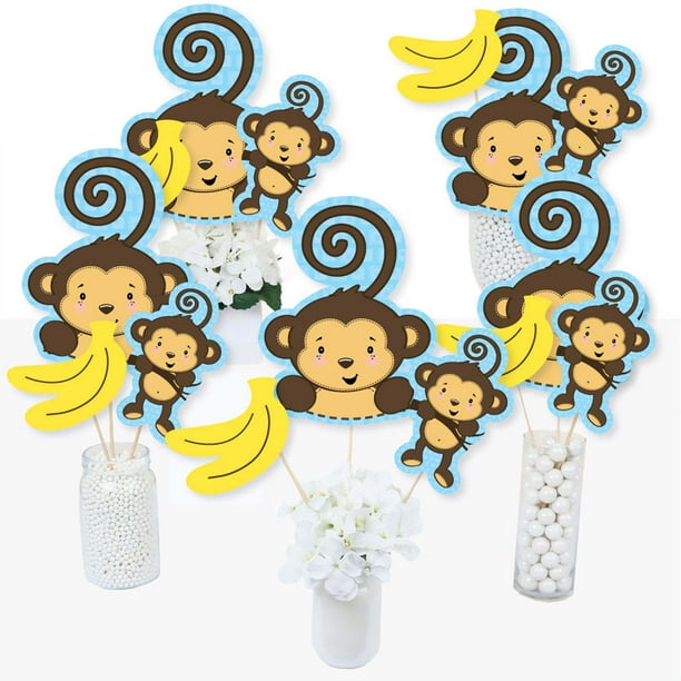 Big Dot of Happiness Blue Monkey Boy - Baby Shower or Birthday Party ...