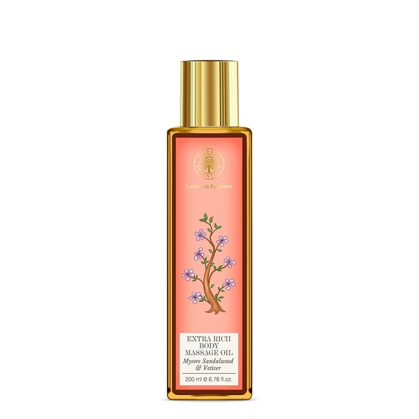 Forest Essentials Almond Body Massage Oil Mysore Sandalwood & Vetiver ...