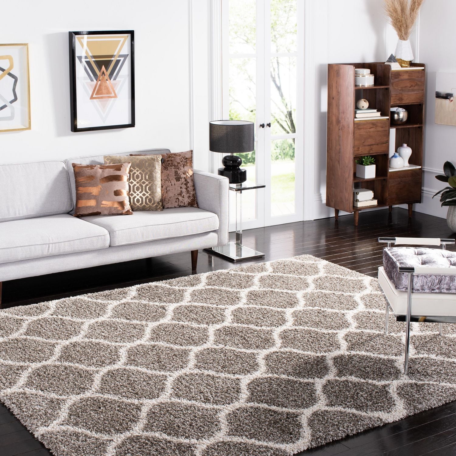 Click here for Safavieh Hudson Arline Geometric Shag Area Rug 7 X... prices