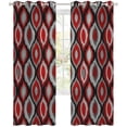 Abstract Art Sheer Curtains 84 Inch Long 2 Panels, Modern Diamond ...