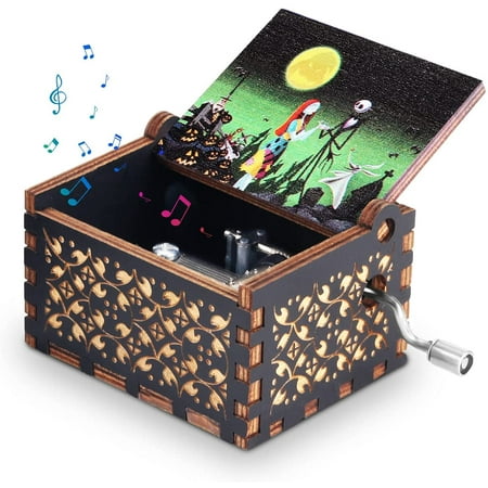 FFIY Wooden Halloween Music Box - The Nightmare Before Christmas Laser ...