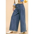 Davi Dani Mid Rise Drawstring Hem Wide Leg Blue Denim Jeans - Walmart.com
