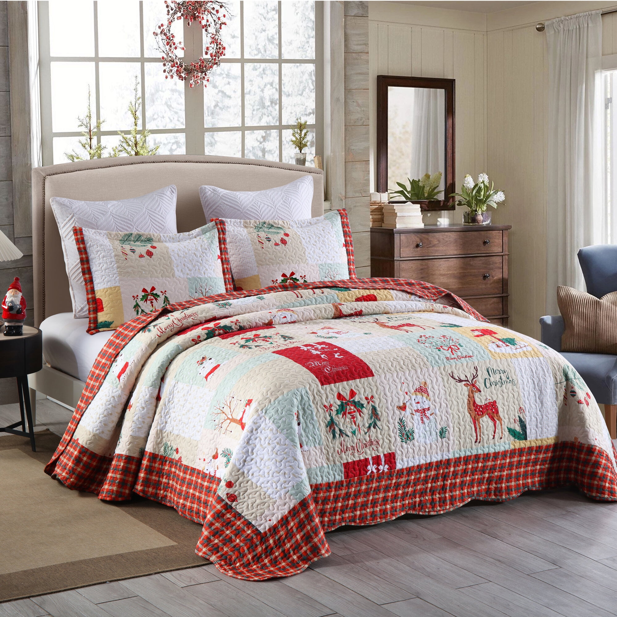 Click here for Marcielo Christmas Quilt Set Bedspread Set B023(Ki... prices