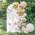 Arch Backdrop 6.6 Ft, Pink Flowers Spandex Stretch Fitted Arch Cover ...