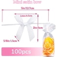 100 Pieces 2.6" Solid White Mini Twist Tie Bows for Gift Wrapping ...