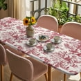 Chinese Style Fitted Rectangle Tablecloth 32" x 96" Red Garden Plant ...