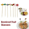 100-Piece Rose & Bow Decorative Fruit Picks, 4.7" Wooden Cocktail ...