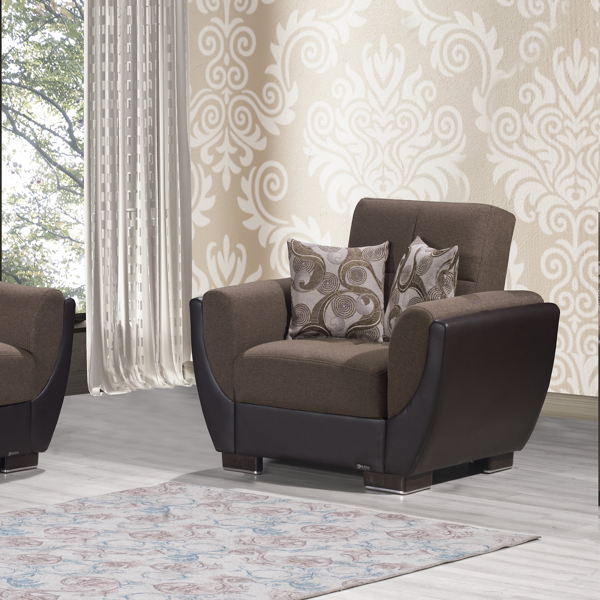 Ottomanson Origins Air Convertible Arm Chair, Brown Polyester - Walmart.com