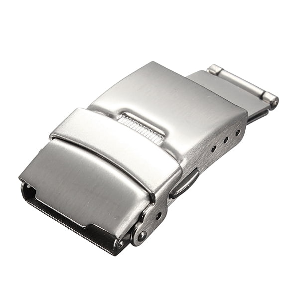 16/18/20//22/24mm Stainless Steel Watch Band Strap Double Fold Over ...